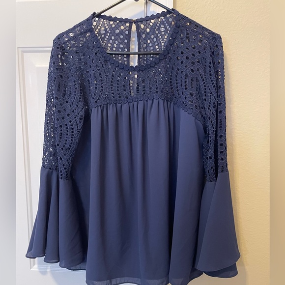 Lilly Pulitzer | Tops | Lilly Pulitzer Navy Crochet Blouse Medium ...